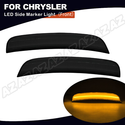 2X Amber LED Front Side Marker Light Smoke For Chrysler 300 2015-2022 ...