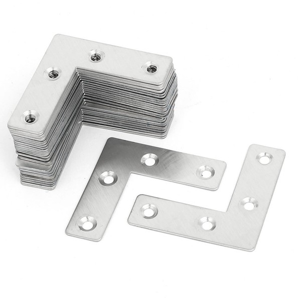 50mmx50mmx1mm Metal L Shaped Flat Fixing Mending Repair Plates Brackets ...