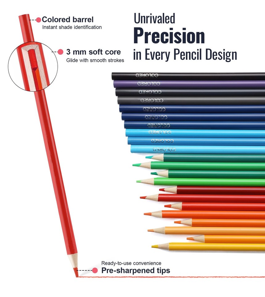 72 Pack Coloring Pencils, Colored Pencils for Adult Coloring Books with ...