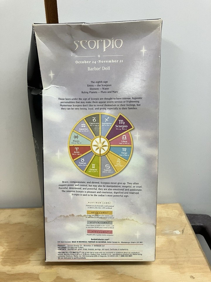 Amazing 2004 Mattel Pink Label Zodiac Barbie * Scorpio * NIB ...