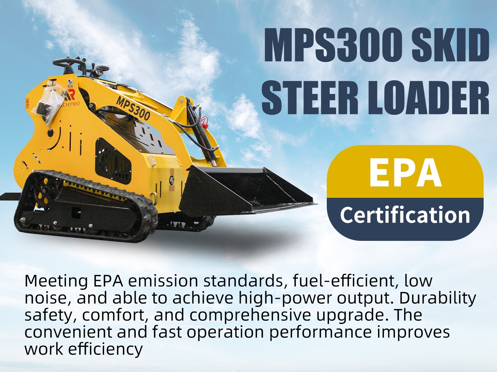 FREE SHIPPING NEW MACHPRO MPS-300 Mini Skid Steer Loader Gift+tray fork ...