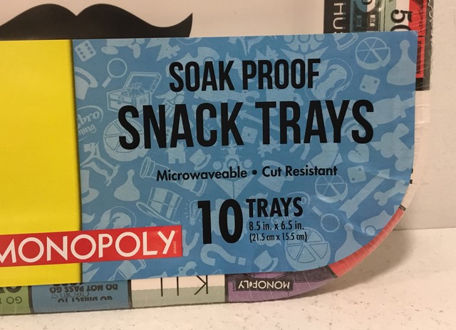 Glad Game Night Monopoly Soak Proof Snack Trays 2 10 Packs for sale ...