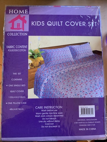 Home Collection - Kids Quilt Cover Set - Design Hearts | eBay