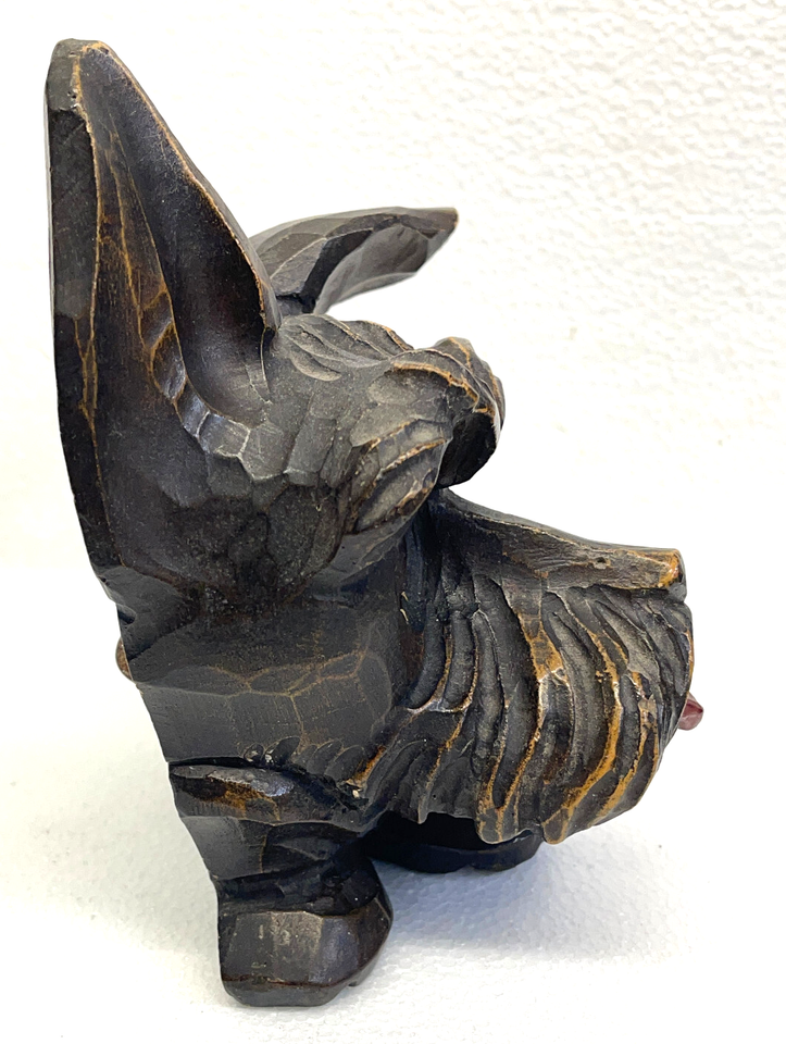 1930’s OSWALD of GERMANY SCOTTIE DOG WORKING CLOCK ROLLING EYES Carved ...