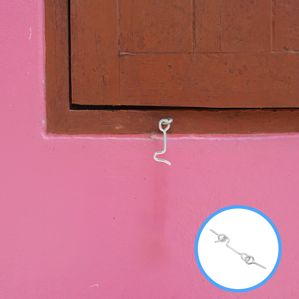 4 Sets Window Locks Hook and Eye Cabin Latch Galvanized Old Fashioned ...