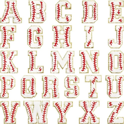 26PCS Alphabet Iron on Letters Baseball Letter Patches Clothing | eBay