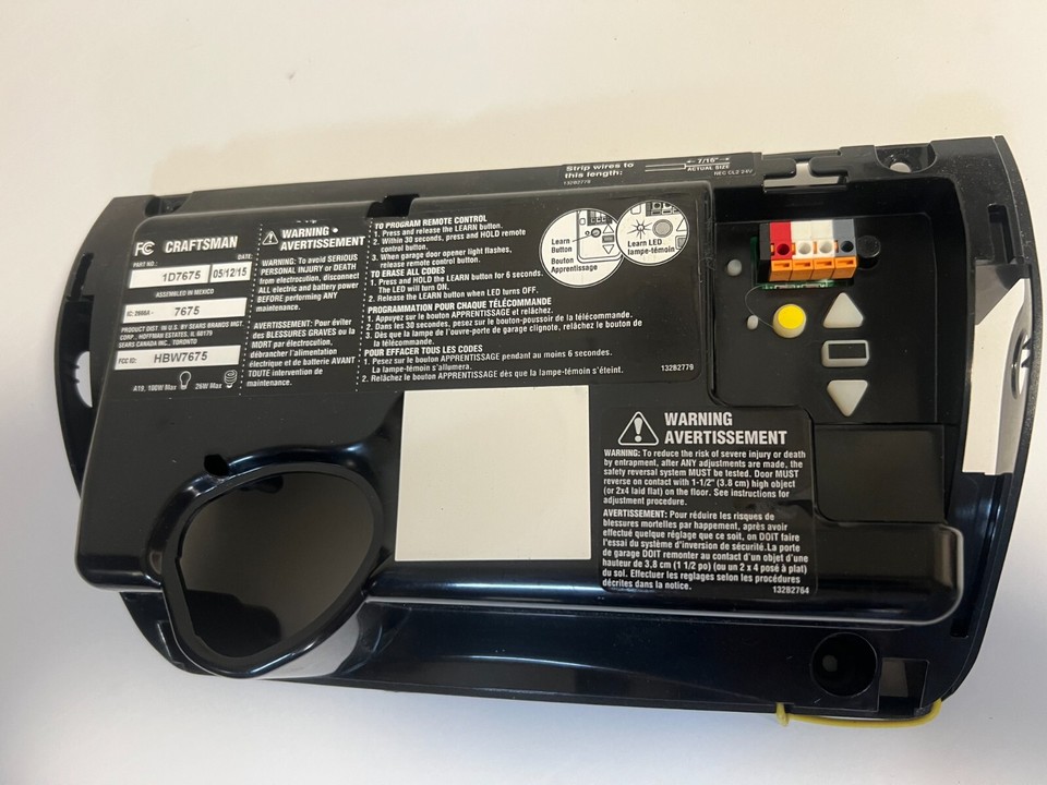 Craftsman Garage Door Opener Receiver Logic Board Yellow Learning Butto ...