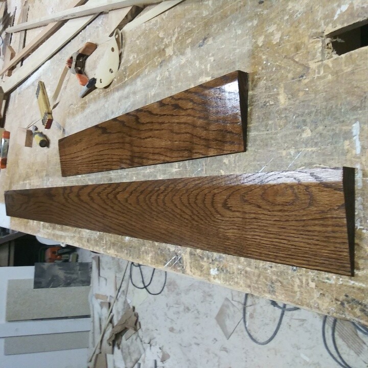 2 custom oak wood thresholds walnut finish | eBay