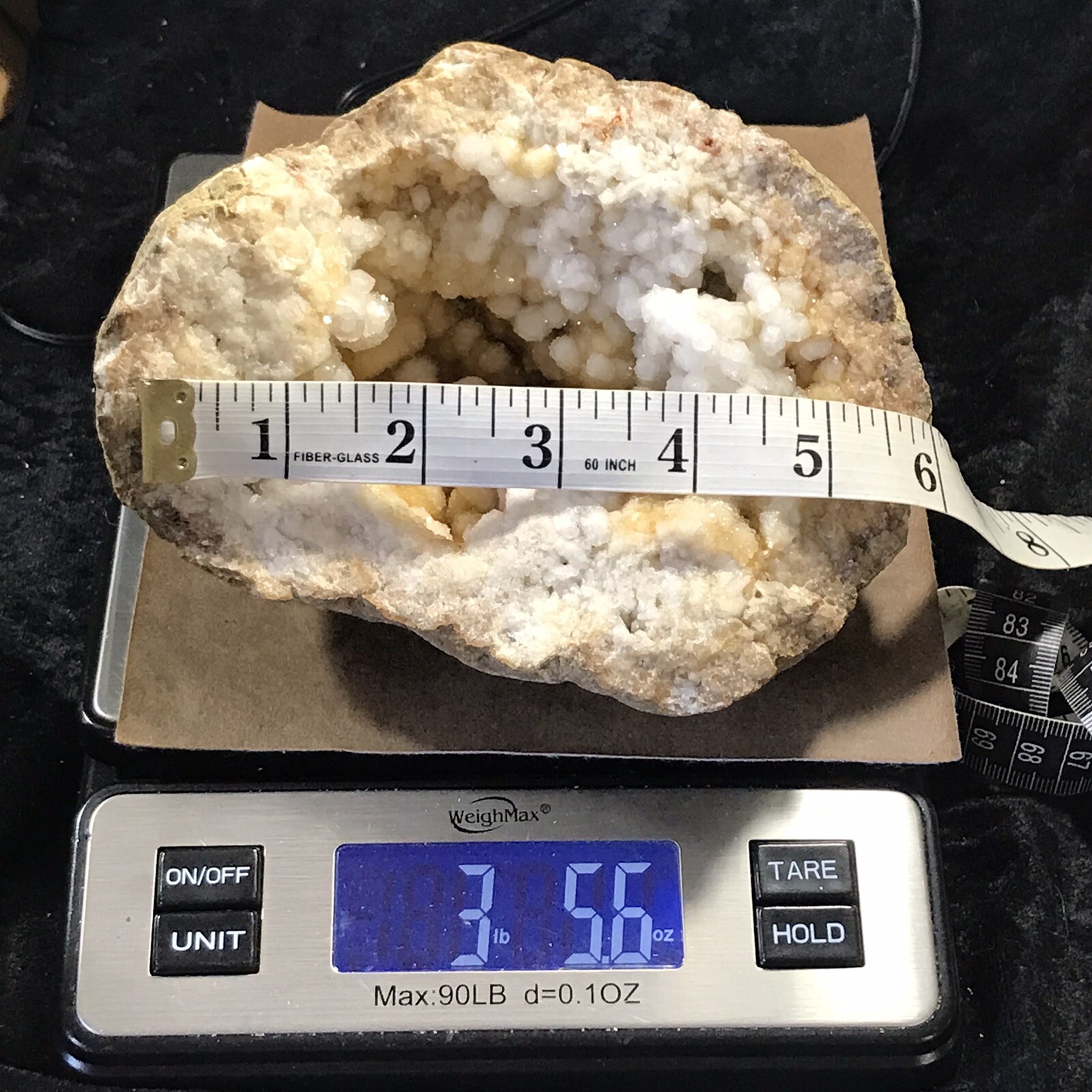 6” Geode Golden Healer Crystal Cluster Spirit Duzy Chalcedony Iron ...