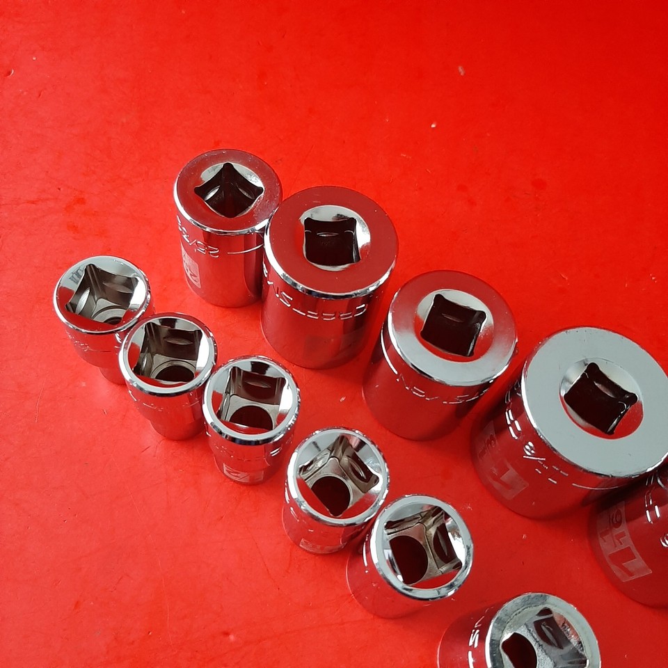 NEW Craftsman Easy Read 19 Pc 1/2 Drive 12Pt Shallow SAE Socket Set 3/8 ...