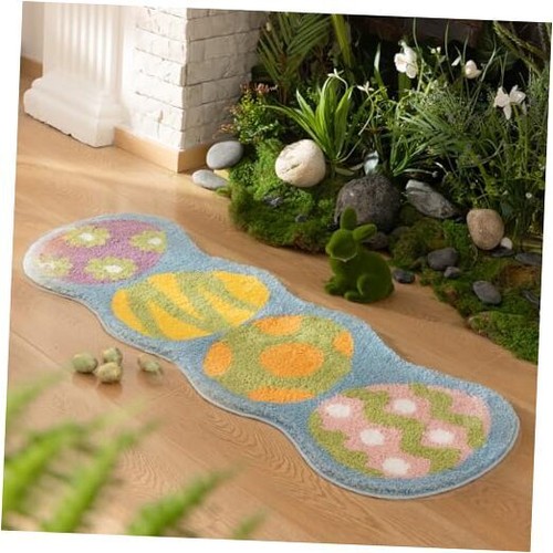 Ashler Spring Easter Eggs Area Rugs, Colorful Easter Decorations Woven ...