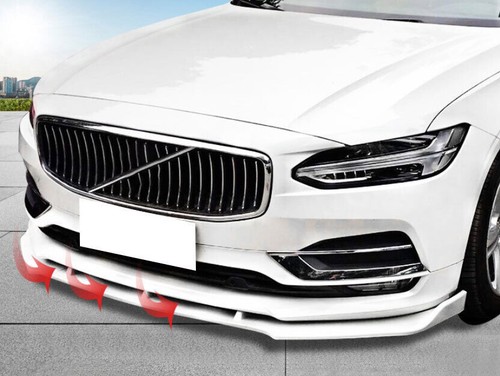 For Volvo S90 2017-2020 Crystal White Front Bumper Lip Spoiler Bodykit ...