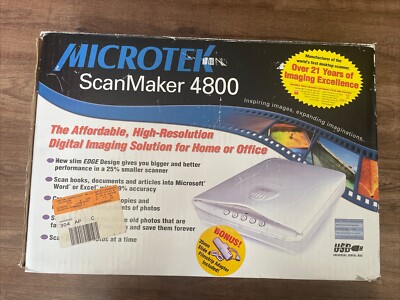 Microtek ScanMaker 4800 Flatbed Scanner + 35mm Slide & Filmstrip ...