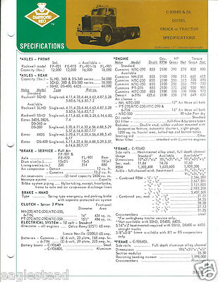 Truck Brochure - Diamond Reo - C-9264D / DL - c1974 (T1431) | eBay