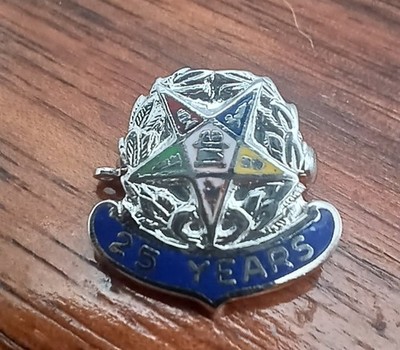 Vintage Service Fraternal Organization 25 YR Masonic Eastern Star Pin ...