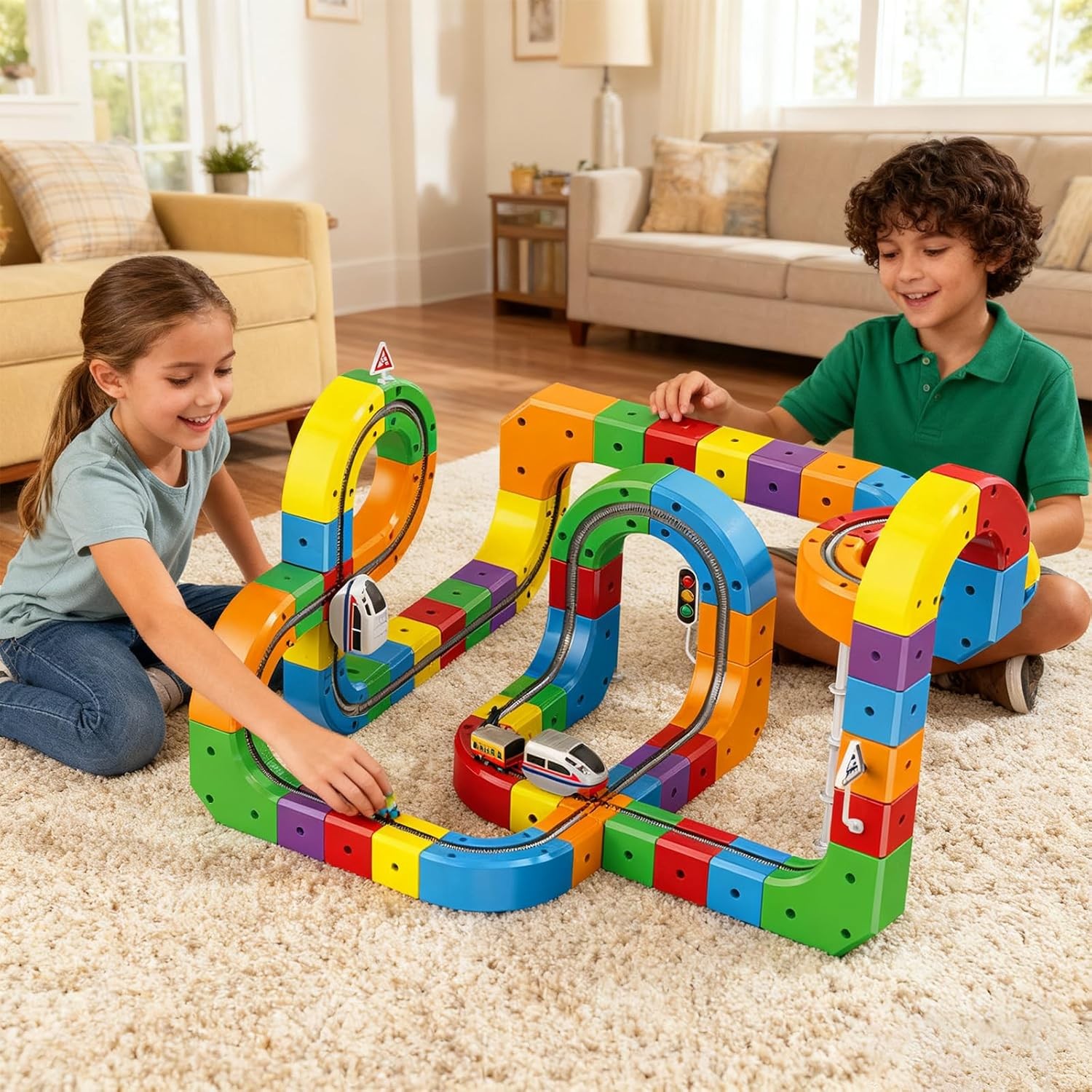 Clickrail Electric Train Set, Flexible Race Track, 3D Embedded Layouts ...