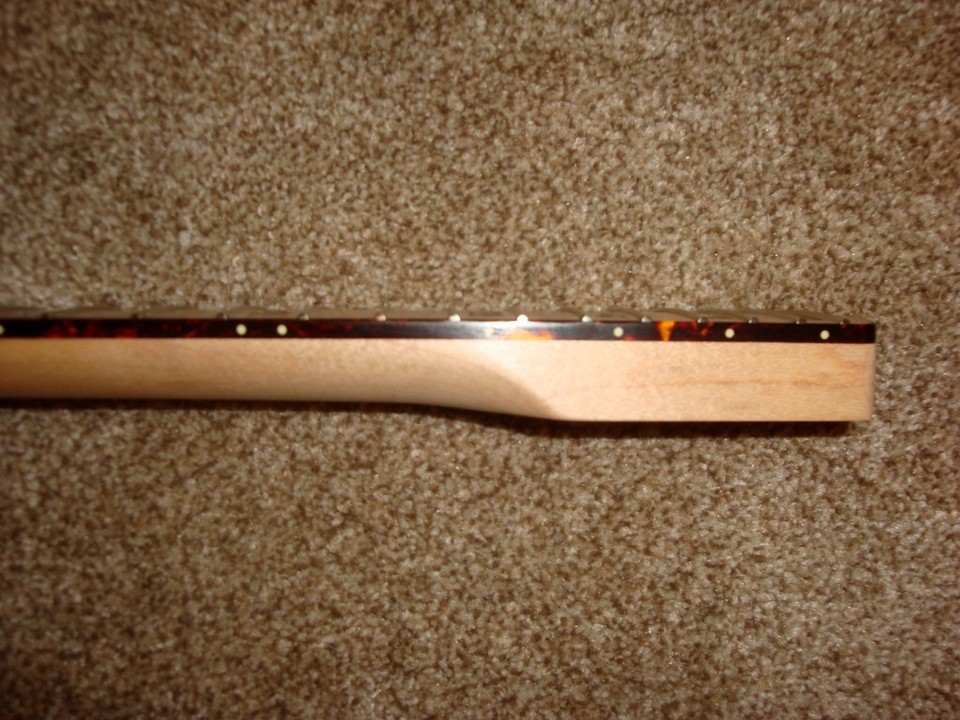 Cust Quartersawn Flame Maple Strat Neck Musikraft Tortoise Binding ...