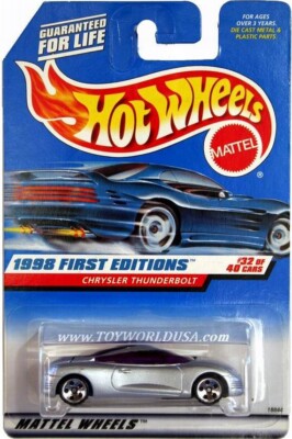1998 Hot Wheels #671 First Editions Chrysler Thunderbolt on blue car ...