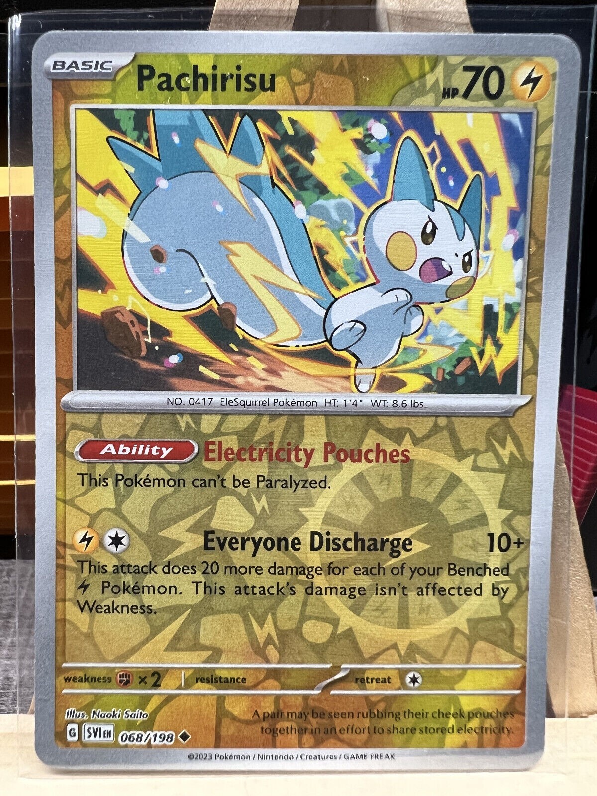 068/198 Pachirisu Reverse Holo Uncommon Scarlet and Violet Pokemon TCG ...