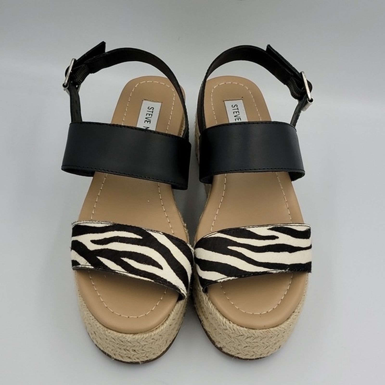 Steve Madden platform zebra print leather sandals Sz … - Gem
