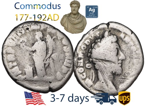 Ancient Roman Empire Coin Silver Denarius COMMODUS 177 - 192 AD ...