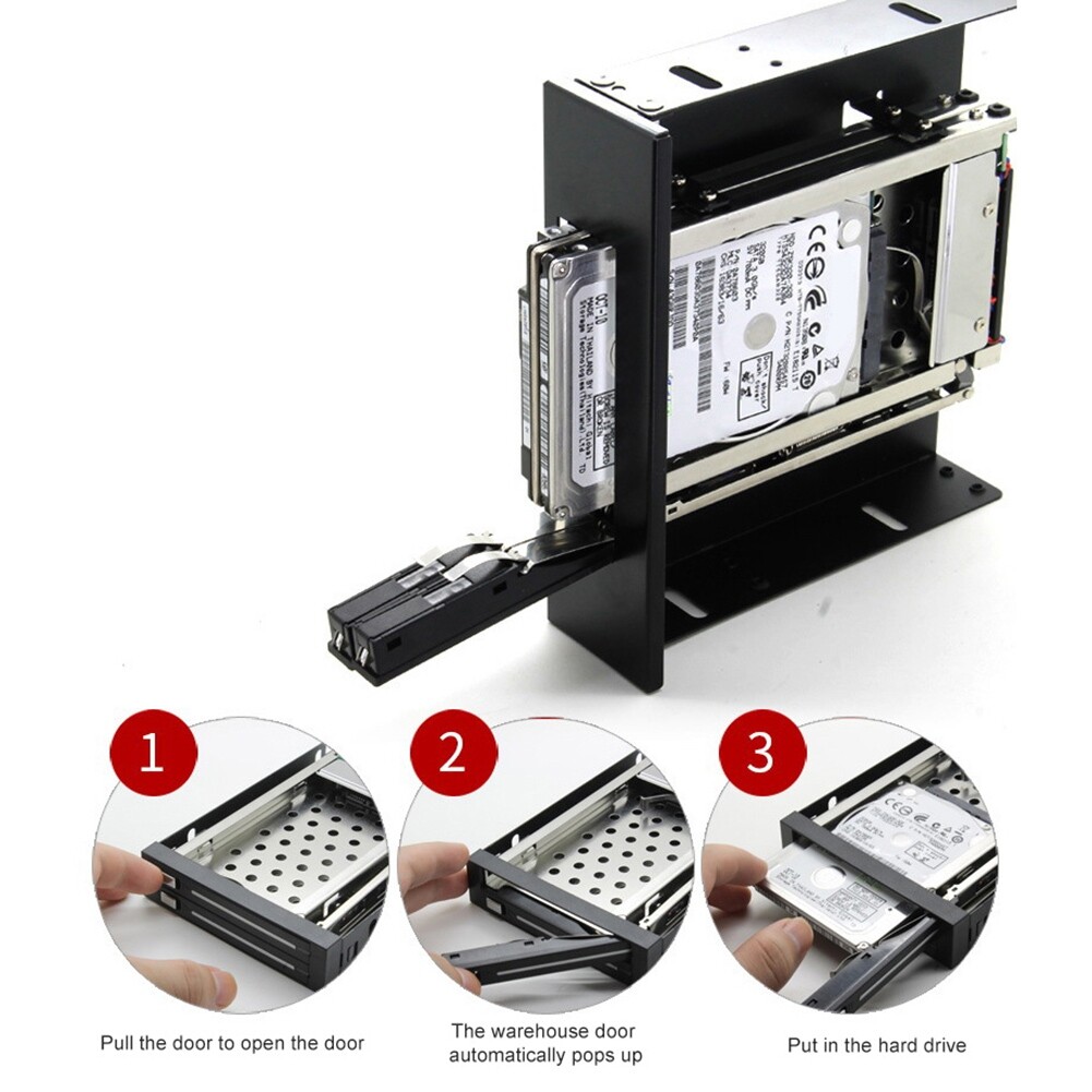 Internal Dual Bay 2.5inch SATA SSD HDD Hard Drive Enclosure Tray Mobile ...