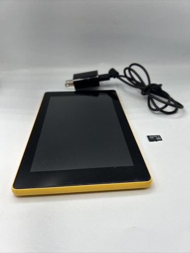 Amazon Fire 7th Gen Yellow 8GB WiFi Tablet WORKS GREAT + SD Card Cords ...