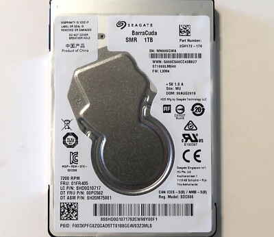 Seagate ST1000LM049 2GH172-170 LXM4 WU China (WN90) 2.5" 1000gb Sata ...
