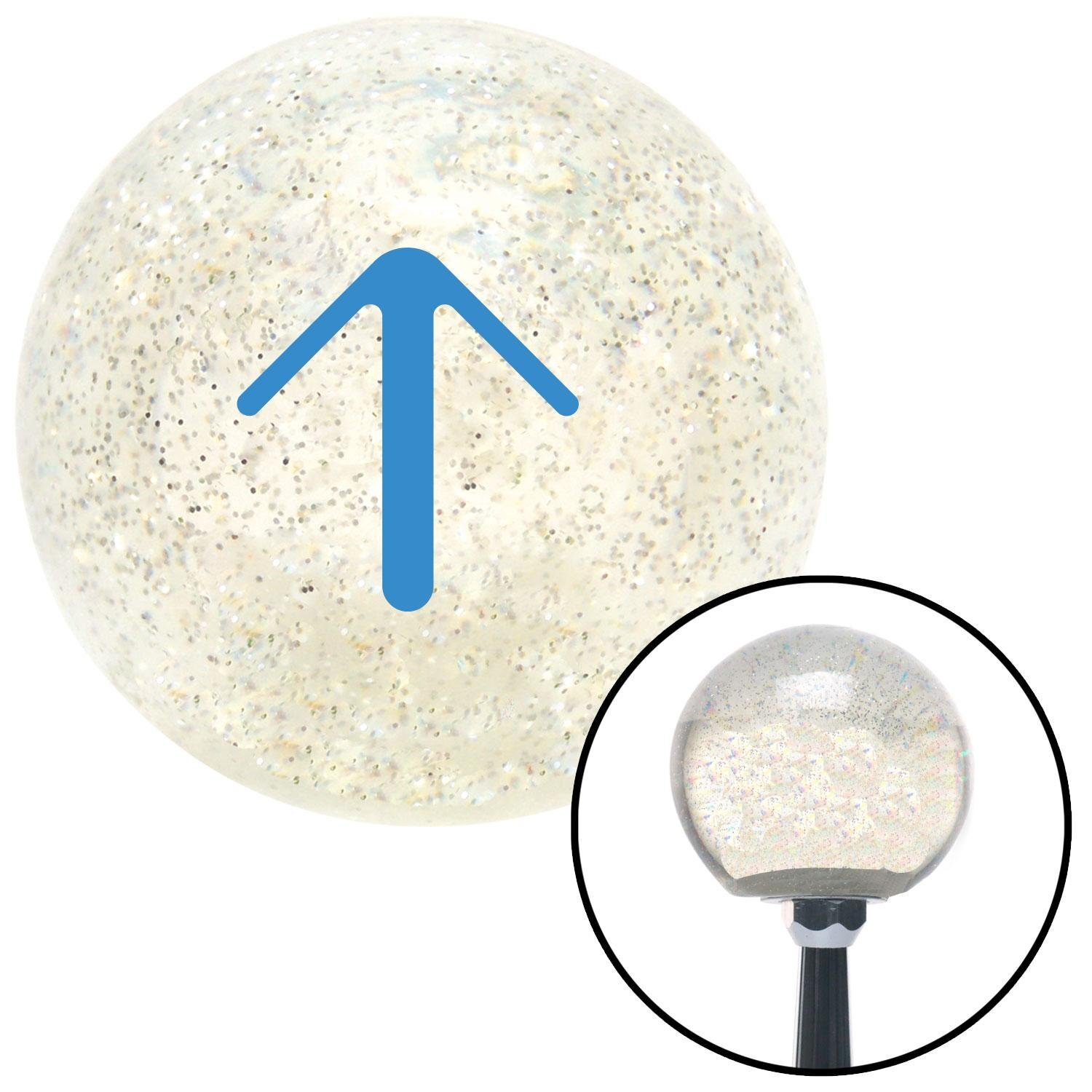 Blue Solid Pointing Arrow Up Clear Metal Flake Shift Knob with M16 x 1.5 Insert | eBay