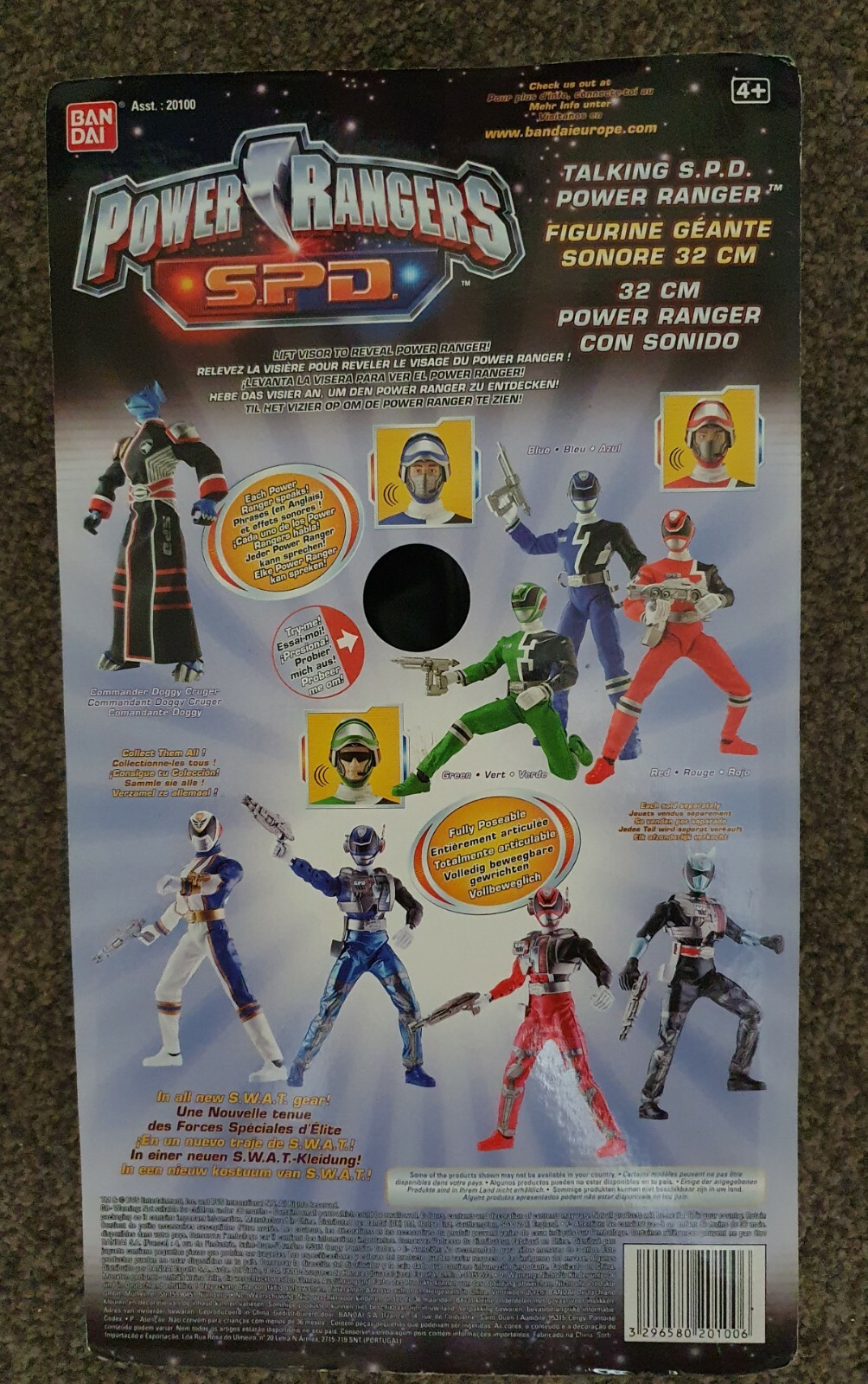 4 X Vintage Power Rangers talking SPD 12 Inch Figures By Bandai 2005 ...