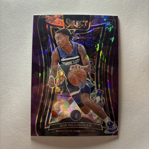 2024-25 panini select basketball Rob Dillingham RC Purple Cracked Ice ...