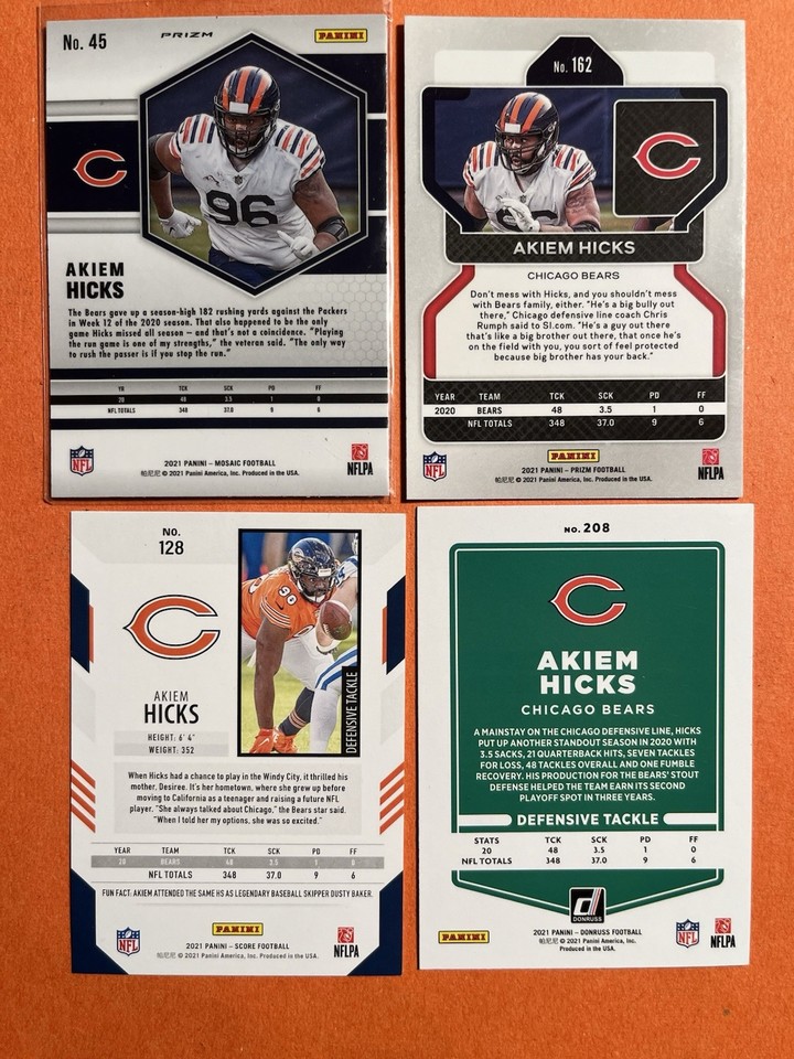 Akiem Hicks (4) Cards 2021 Panini Bears | eBay