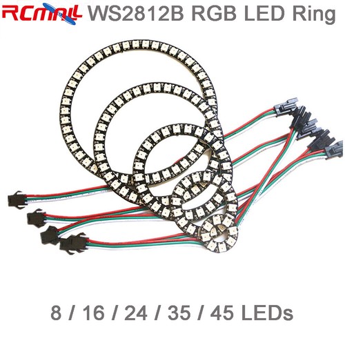 8/16/24/35/45/128 Bit WS2812B 5050 RGB LED Ring Light Module DC 5V for ...