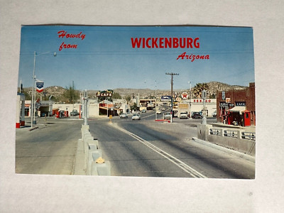 Vintage Postcard--ARIZONA--Wickenburg--Howdy From--Street Scene--Gas ...
