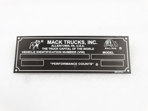 DATA PLATE FOR VINTAGE MACK TRUCKS BULL DOG #V249-7 | eBay Australia