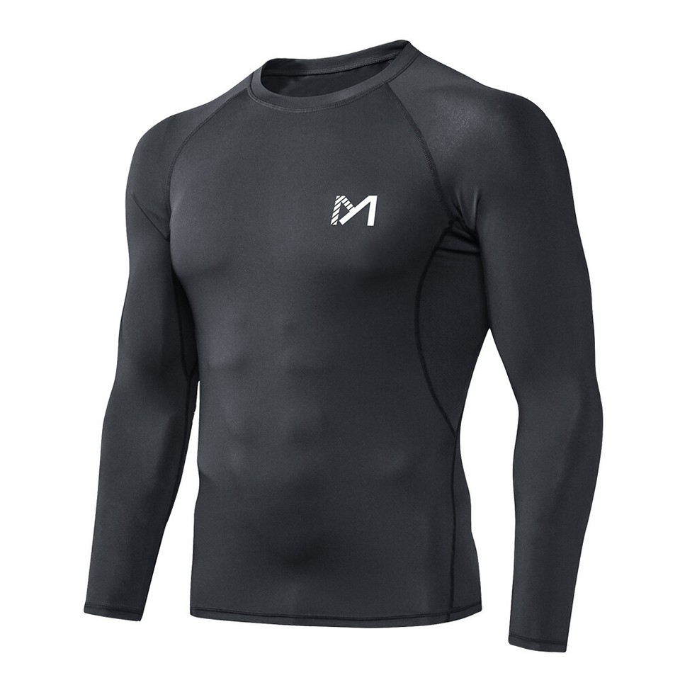 2 Pack/Set Compression Shirts for Men Long Sleeve Athletic Base Layer ...