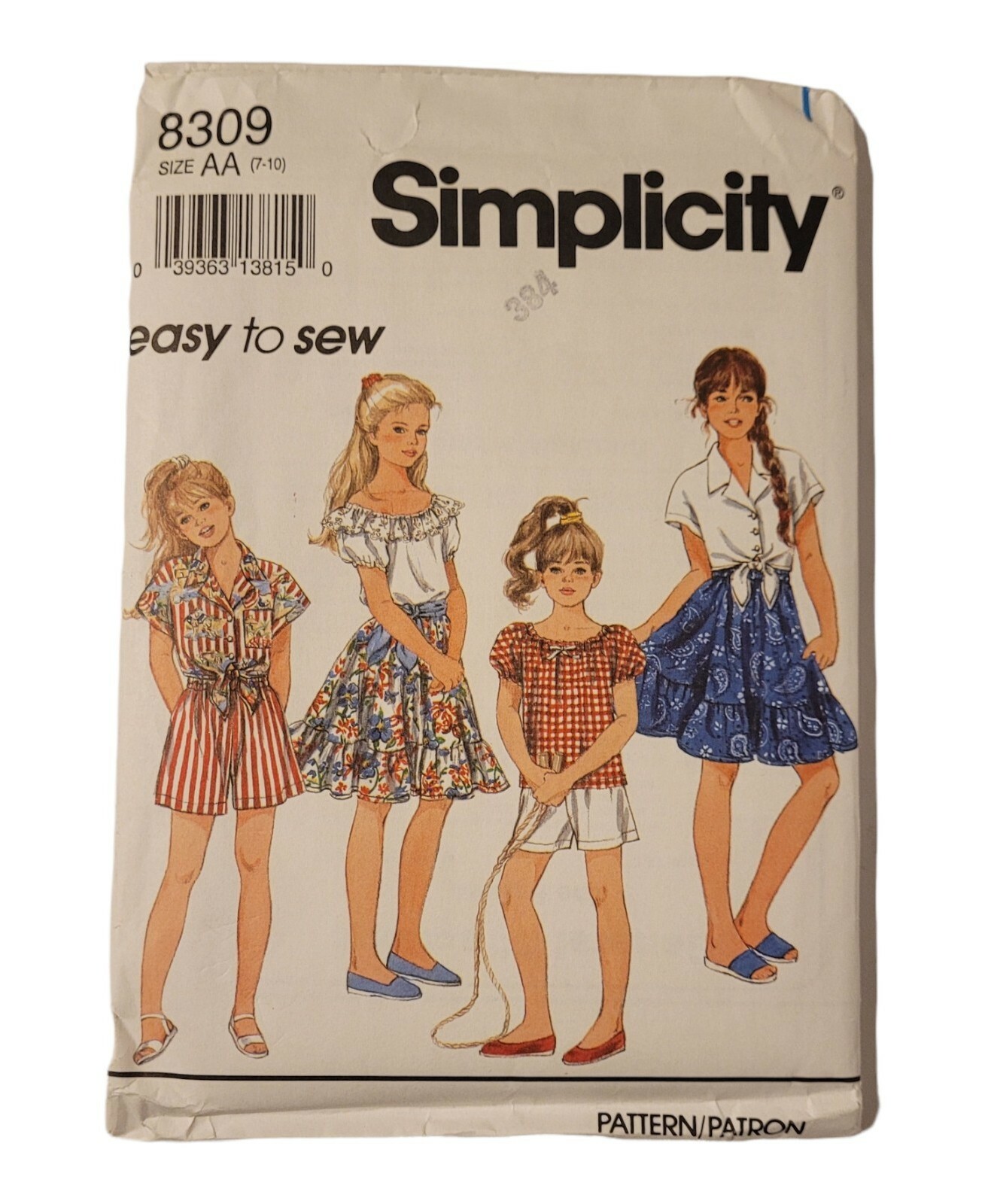 8309 Vintage Simplicity SEWING Pattern Girls Shorts Top Skirt UNCUT EASY 7-10 | eBay