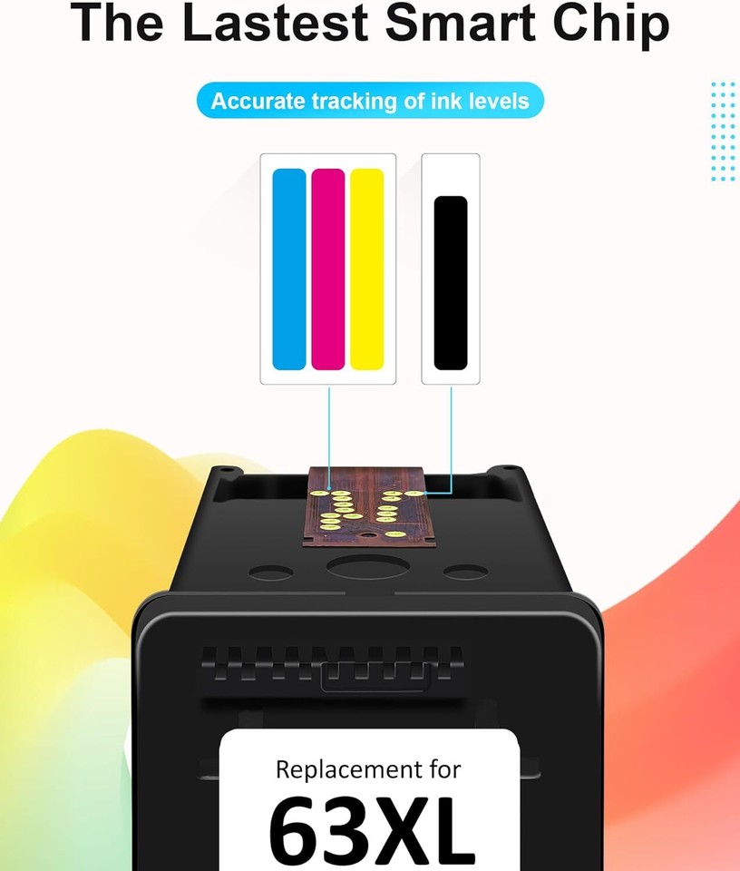 #63XL 63XXL Ink Cartridges for HP Officejet 5258 5255 5252 5260 5212 ...