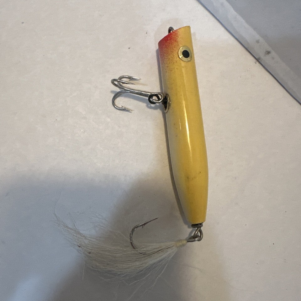 Custom Wood Saltwater Popper Plug Surf Fishing Lure Striped Bass ...