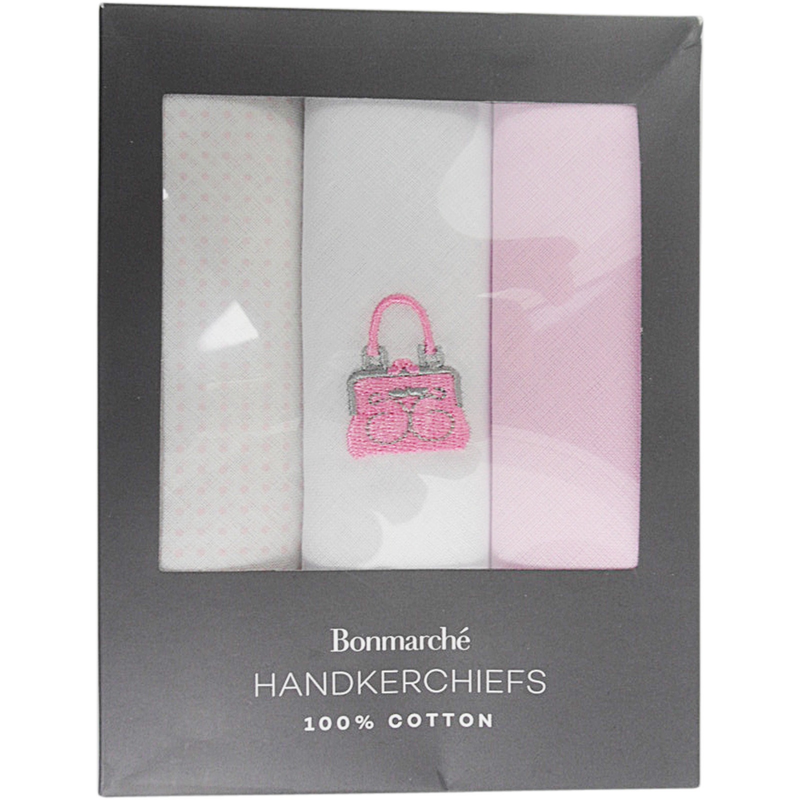 WOMENS LADIES 100% COTTON HANKIES HANKERCHIEFS MULTI PACK OF 3 GIFT BOX ...