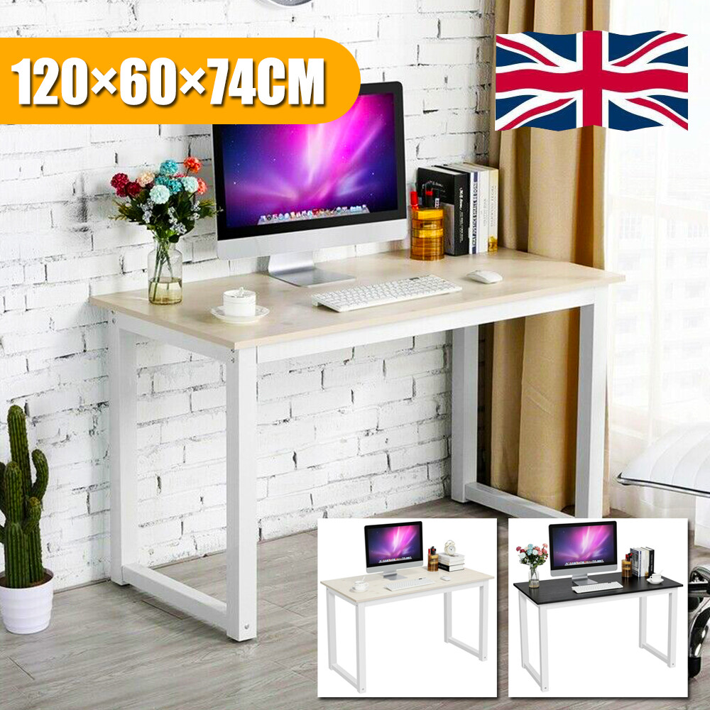 Buy Computer Home Office Desk Corner Wooden Metal Desktop Table PC ...