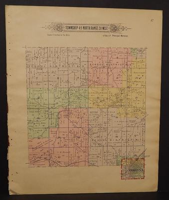 Missouri LaFayette County Map Washington or Clay Township 1897 Dbl Side ...