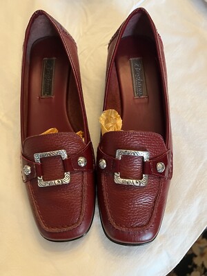 Brighton Loafers Shoes Buckle Red Leather Size 7 Women’s | eBay