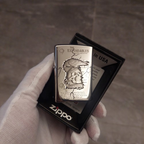 Skull The Expendables Silver Zippo Lighter With Box | eBay