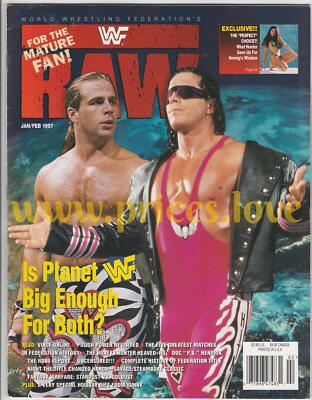 WWF RAW Wrestling Magazine January February 1997 Bret Hart Shawn ...