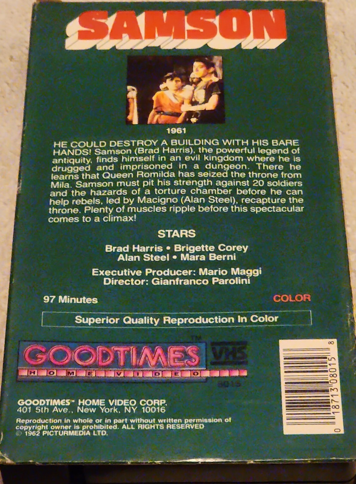 Samson 1962 VHS Brad Harris , Brigette Corey , Alan Steel Rare | eBay
