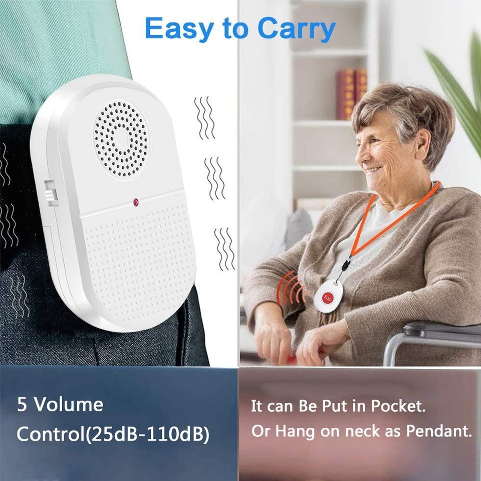 DAYTECH Personal Alarm for Elderly, Wireless Portable Vibration Caregiver Pager | eBay UK