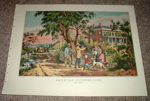 Victorian Era Family AMERICAN COUNTRY LIFE October Afternoon Currier ...