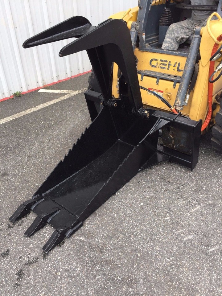 Skid Steer Stump Bucket Attachment Hydraulic Tree Stump Remover for ...
