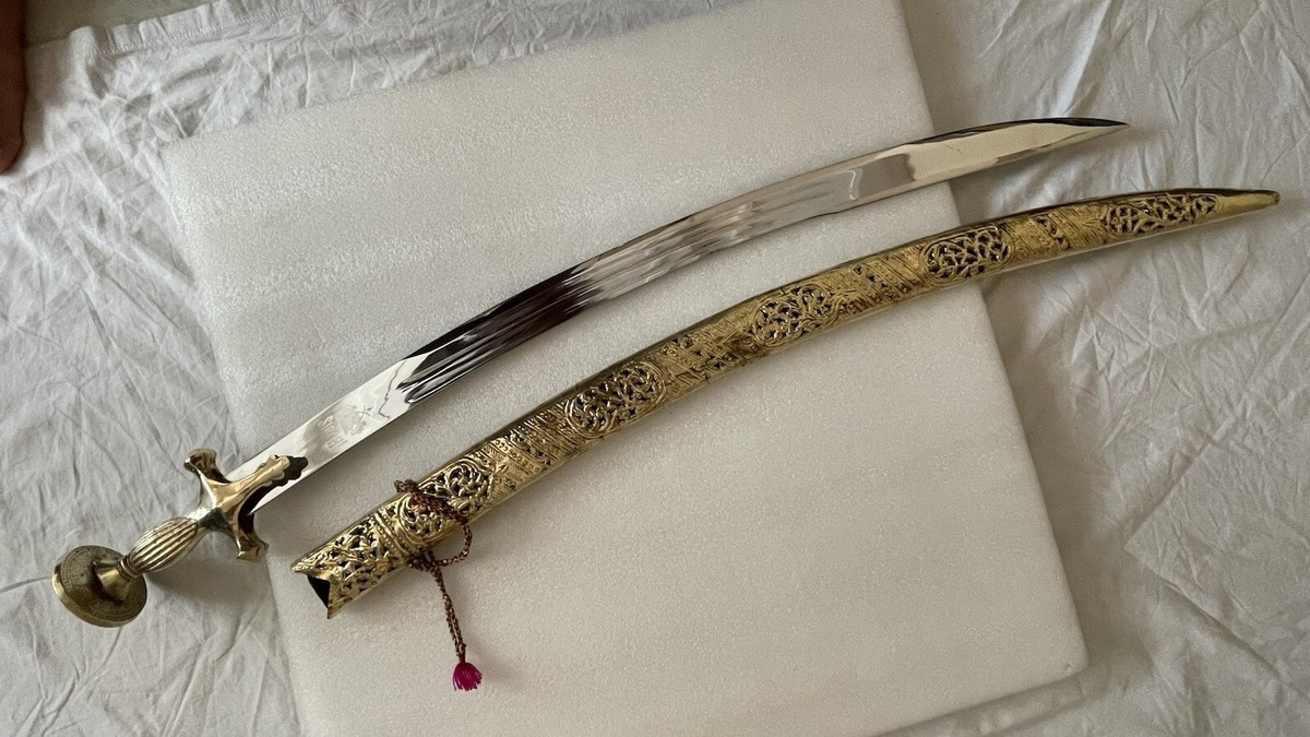 Royal Rajput Sword New Golden Look Royal Rajput Ceremonial Sword